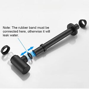 LMMDDP Brass Round Bottle P Trap with up Drain, Basin Waste Trap Drain Tube Kit Adjustable Height (Black) (Size : Pop-up no overflow)