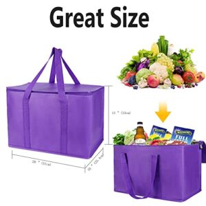 Insulated Reusable Grocery Bag,Insulated Food Delivery Bag, Durable, Heavy Duty, Large Size, Stands Upright, Collapsible, Sturdy Zipper, Reusable and Sustainable Tote Bag, Lightweight Medium Suitable for DIY, Advertising, Promotion, Gift, Activity