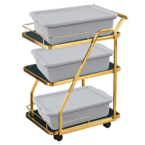 Wekioger 3 Pack Bus Tubs Commercial, 13 L Meat Tubs with Lids, Silver Grey