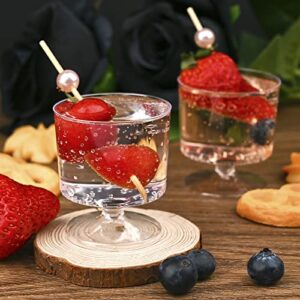 TOFLEN Mini Dessert Cups with Spoons 200 Pcs I Serves 100 I Disposable Mini Appetizer Cups 2 Oz Small Clear Plastic Wine Glasses Goblet Mousse Cups for Mini Desserts, Pudding, Trifle