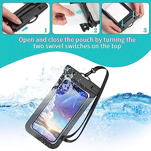 6 Pack Universal Waterproof Phone Pouch, Large Phone Waterproof Case Dry Bag IPX8 Outdoor Sports for Apple iPhone,Samsung,and up to 7.5" (Multicolor 6Pack)