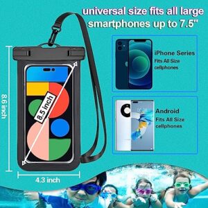 6 Pack Universal Waterproof Phone Pouch, Large Phone Waterproof Case Dry Bag IPX8 Outdoor Sports for Apple iPhone,Samsung,and up to 7.5" (Multicolor 6Pack)