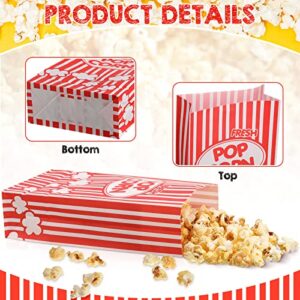 Popcorn Bags Paper Bags Grease Resistant Popcorn Container Single Serving 2 oz Paper Sleeves Red/white Leak Proof Flat Bottom for Movie Theme Party Supplies Retro Carnivals Fundraisers (300 Pcs)