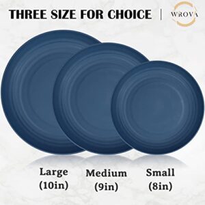 Wrova Wheat Straw Plates - 10 Inch Unbreakable Dinner Plates Set of 8 - Dishwasher & Microwave Safe Plastic Plates Reusable - Lightweight Plates for kitchen,camping (Colorful Series)