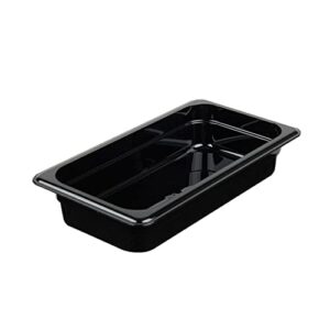 truecraftware – third size 2-1/2” deep polycarbonate food pan black color -restaurant commercial hotel pans for food prep fruits vegetables beans corns