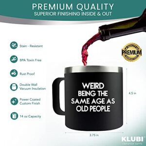 Birthday Gifts for Men Women - Coffee Tumbler Mug 14oz - Funny Unique Gift for Husband, Grandpa, Dad, Father, Him, from Daughter, Son, 30th, 40th, 50th, 60th, 70th, 80th, Friends