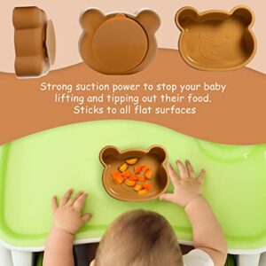 Neverland Creations Silicone Baby Feeding Set - 7 Piece - Baby Led Weaning Supplies - Suction Bowl, Divided Plate, Adjustable Bib, Snackcup, Cup, Eating Utensils for 6+ Months