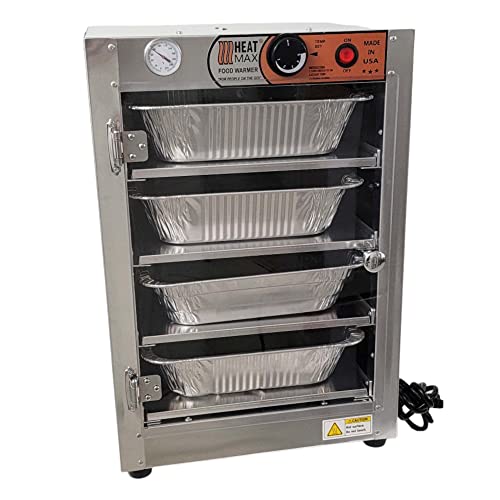 HeatMax 162224 Acrylic Door Party Catering Full Size 3.25" Tall Pans Hot Box Food Warmer, NSF/UL Certified Great for Schools and Churches - Made in USA with Service and Support