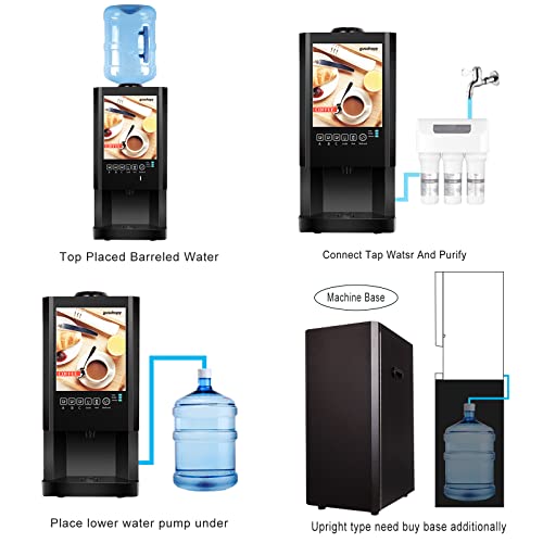 gusohapy 3 Flavors Commercial Instant Coffee Milk Tea Machine Commercial Beverage Dispenser Self Cleaning, Free 3 Bags Of Instant Powder