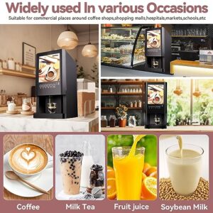 gusohapy 3 Flavors Commercial Instant Coffee Milk Tea Machine Commercial Beverage Dispenser Self Cleaning, Free 3 Bags Of Instant Powder