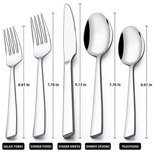 60-Piece Silverware Set, Stainless Steel Flatware Set for 12, Food-Grade Tableware Cutlery Set, Utensil Sets for Home Restaurant, Mirror Finish, Dishwasher Safe