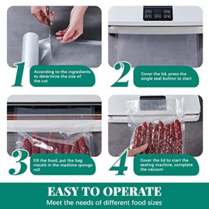 Sekonow 8 Rolls 7 Sizes Vacuum Sealer Bags for Food, Heavy Duty Vacuum Seal Bags, Sous Vide Bags for Meal Prep, Food Storage (4.7", 5.9", 6.7", 7.9", 8.7", 9.8", 11"×16.4')