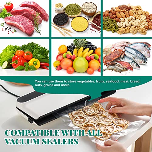 Sekonow 8 Rolls 7 Sizes Vacuum Sealer Bags for Food, Heavy Duty Vacuum Seal Bags, Sous Vide Bags for Meal Prep, Food Storage (4.7", 5.9", 6.7", 7.9", 8.7", 9.8", 11"×16.4')