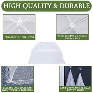 ZMCINER 8 Pack Food Tents Food Covers for Outside Mesh Screen Include 2 Extra Large (40"X 24") & 6 Standard (17"X 17") Collapsible and Reusable Mesh Food Covers for Outdoors, Fruit Cover