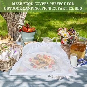 ZMCINER 8 Pack Food Tents Food Covers for Outside Mesh Screen Include 2 Extra Large (40"X 24") & 6 Standard (17"X 17") Collapsible and Reusable Mesh Food Covers for Outdoors, Fruit Cover