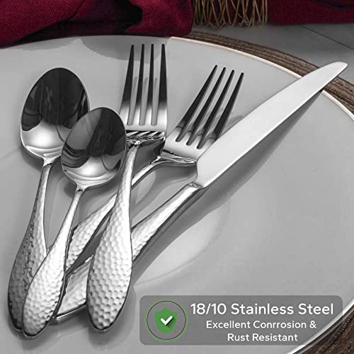 Alata Emma 20-Piece Silverware Set,18/10 Stainless Steel Flatware Set,Service for 4,Mirror Polished Cutlery Set,Dishwasher Safe