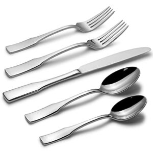 alata kate 20-piece silverware set stainless steel flatware set,service for 4,mirror polished cutlery set,dishwasher safe