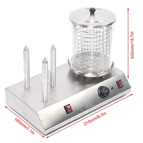 Electric Hot Dog Steamer 408W 110V, Stainless Steel Steamer and Bun Warmer, Commercial Hot Dog Machine, Electric Hot Dog Machine for Hot Dogs, Egg Rolls, Sausages