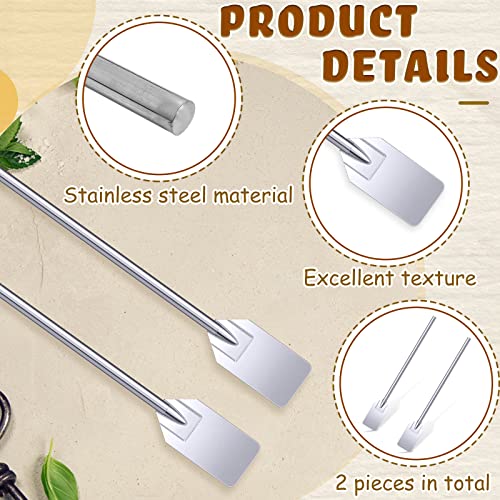 2 Pack Stainless Steel Crawfish Stirring Paddle for Lobster Shrimp Crab Seafood Boil Mixing, Long Stir Paddle Large Metal Paddle Stirrer for Batch Cooking Beer Brewing Accessories