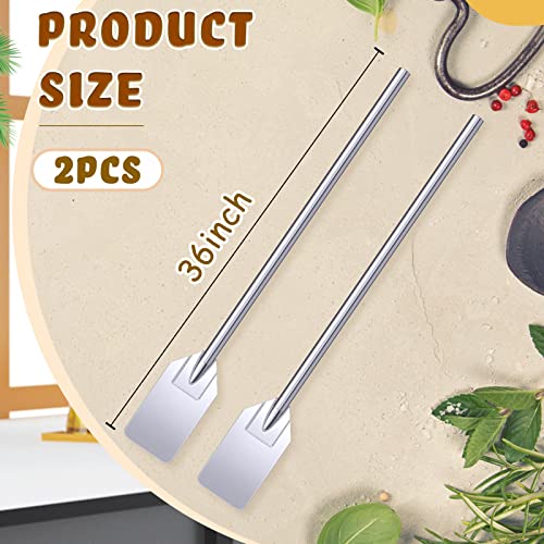 2 Pack Stainless Steel Crawfish Stirring Paddle for Lobster Shrimp Crab Seafood Boil Mixing, Long Stir Paddle Large Metal Paddle Stirrer for Batch Cooking Beer Brewing Accessories