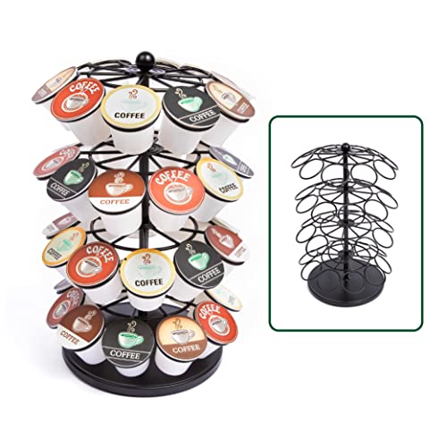 Nifty K Cup Holder – Compatible with K-Cups, KD Coffee Pod Carousel | 40 K Cup Holder, Spins 360-Degrees, Lazy Susan Platform, Modern Black Design, Home or Office Kitchen Counter Organizer