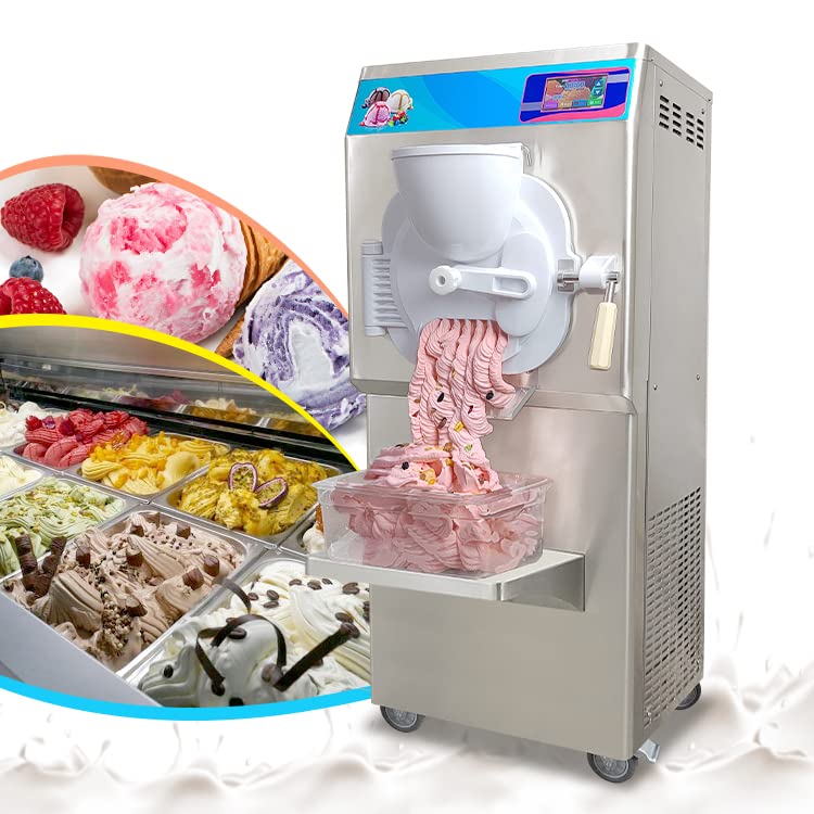 Kolice Commercial ETL certificate Hard ice Cream Machine, Gelato Hard ice Cream Making Machine, Italian Ice Machine, Hard ice Cream Maker, Batch Freezer-Italy Designed Extra Strong Door, 9-11 gal per Hour