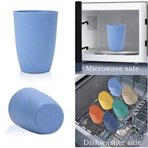 Homienly Wheat Straw Cups 8 PCS Plastic Cups Unbreakable Drinking Cup Reusable Dishwasher Safe Water Glasses with 4 Colors (20 OZ)