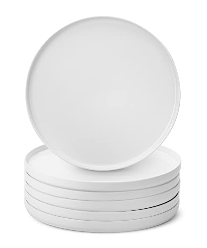 BTaT- White Dinner Plates, Set of 6, 10.6 inch, White Porcelain, White Plate Set, Plates, Dinner Plates, Plates Set, Restaurant Dishes, White Porcelain Dinner Plates, White Plates