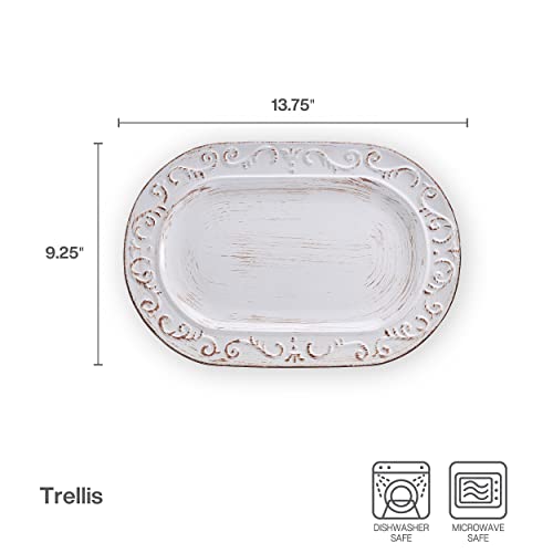 Pfaltzgraff Trellis Serving Platter, 13.75 inch, White