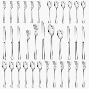 30 Pieces Silverware Set for 6, Stainless Steel Flatware Sets Includes Spoons Forks Knives, Utensils Cutlery Set Service for 6, Mirror Polished, Dishwasher Safe