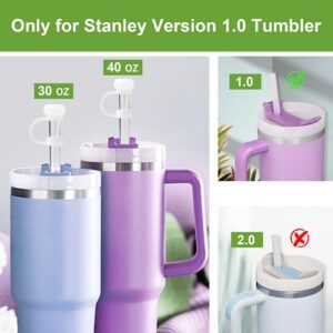 Silicone Spill Proof Stopper Set and Replacement Straws for Stanley H1.0 40oz 30oz Tumbler, Yoelike Reusable Clear Straws Leak Proof Straws Topper Accessories for Stanley Mug Cup