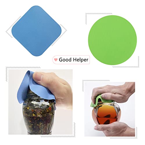 Tunyet Jar Openers for Seniors Bottle Opener set 4pcs.4 &5 in 1 Multi Function Non-Slip Jar Opener Lid Opener Tools and 2Pcs Rubber Jar Opener Gripper Pad (rubber 4pcs)