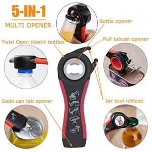 Tunyet Jar Openers for Seniors Bottle Opener set 4pcs.4 &5 in 1 Multi Function Non-Slip Jar Opener Lid Opener Tools and 2Pcs Rubber Jar Opener Gripper Pad (rubber 4pcs)