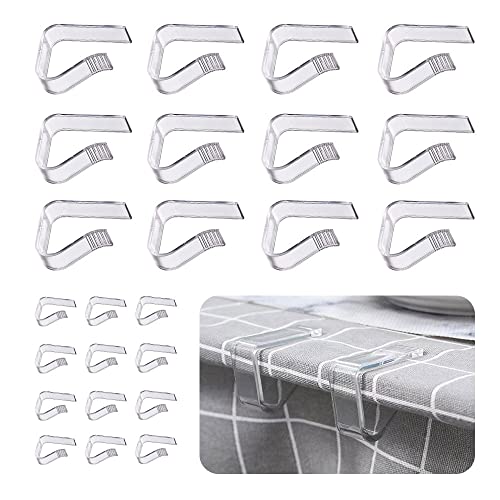 Plastic Tablecloth Clips, Transparent Clear Table Cloth Clips 24 Pcs Transparent Table Cloth Holder Clear Table Clips Tablecloth Cover Clamp for Picnic Weddings Home Camping Restaurant Outdoor