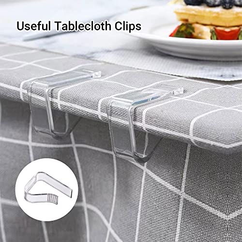 Plastic Tablecloth Clips, Transparent Clear Table Cloth Clips 24 Pcs Transparent Table Cloth Holder Clear Table Clips Tablecloth Cover Clamp for Picnic Weddings Home Camping Restaurant Outdoor