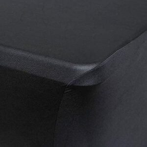 Obstal 6 Pack Stretch Spandex Table Covers for 6 Foot Tables - 6 FT Universal Rectangular Fitted Tablecloth Protector for Wedding, Banquet, Party (Black, 72 Length x 30 Width x 30 Height Inches)