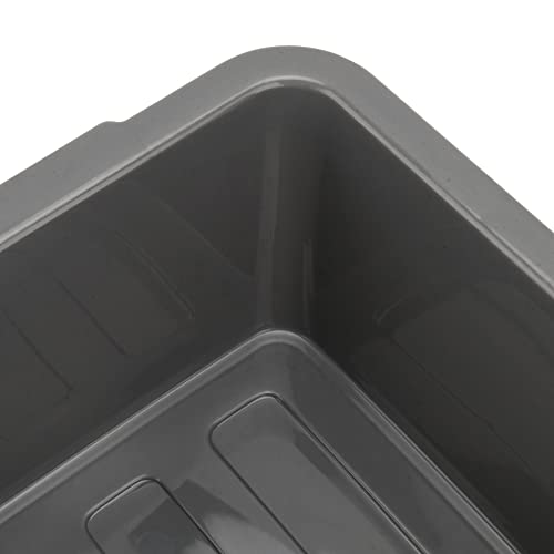 ZOENHOU 4 Pack 13 L Bus Tubs Plastic Bus Box, Gray Tubs Commercial Bus Box, Wash Basin Tote Box for Pantry Washing Dishes, 5 Inch Deep