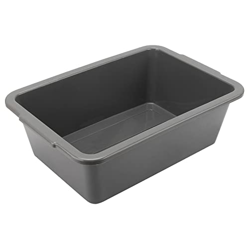 ZOENHOU 4 Pack 13 L Bus Tubs Plastic Bus Box, Gray Tubs Commercial Bus Box, Wash Basin Tote Box for Pantry Washing Dishes, 5 Inch Deep