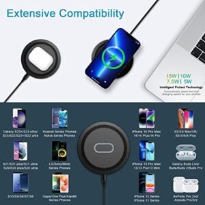 15W Wireless Charger Samsung Wireless Phone Charger Fast Charging Pad for Samsung Galaxy S23 Ultra S22 S21 S20 FE Note 20 10 9 8 S10 S9 S8 A14 A53 A23 A13 A32, iPhone 14 13 12 11 Pro Max SE XR XS X 8