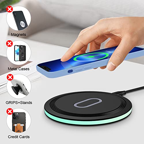 15W Wireless Charger Samsung Wireless Phone Charger Fast Charging Pad for Samsung Galaxy S23 Ultra S22 S21 S20 FE Note 20 10 9 8 S10 S9 S8 A14 A53 A23 A13 A32, iPhone 14 13 12 11 Pro Max SE XR XS X 8