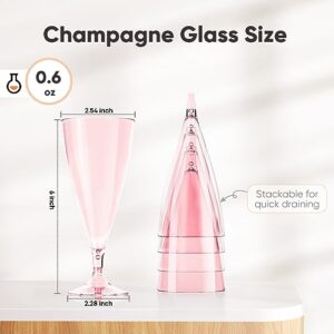 Zonbaizey Champagne Flutes Plastic - 16 Pack Plastic Champagne Glasses, Shatterproof & Reusable Stemless Champagne Flutes, BPA-Free Mimosa Glasses Plastic - Perfect for Weddings, Birthdays, Parties