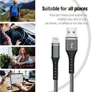 [Apple MFi Certified] iPhone Charger Fast Charging 3-Pack 3FT Lightning Cable Nylon Braided iPhone Charger Cord Compatible with iPhone 14 13 12 11 Pro Max XR XS X 8 7 6 Plus SE iPad and More 3FT