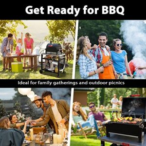 FEASTO Portable Charcoal Grill with Two Silicone Holding Handles, Tabletop grilling with 354 Square Inches Cooking Area, Convenient for outdoor Camping and Picnic, Black，L26.8’’x W20’’x H21.3’’