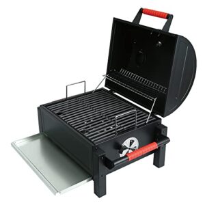 FEASTO Portable Charcoal Grill with Two Silicone Holding Handles, Tabletop grilling with 354 Square Inches Cooking Area, Convenient for outdoor Camping and Picnic, Black，L26.8’’x W20’’x H21.3’’