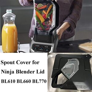 Spout Cover Compatible with Ninja Blender Lid, Blender Lid Replacement for Ninja Blender 72-oz. Pitcher, Replacement Parts Blender Accessories for Ninja Blender, for NJ600-NJ602 and BL500-BL781 Models