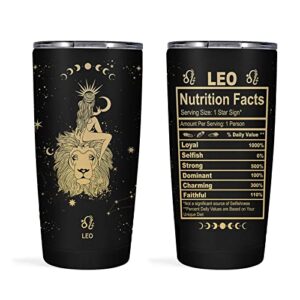 leo gifts for women,leo tumbler,leo gift zodiac cup, 20 oz astrology tumbler cup, witchy gothic gifts stainless steel insulated constellation tumbler