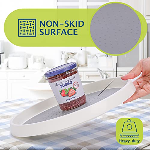 Lazy Susan Turntable, Set of 4, 10 Inch Non-Skid Lazy Susan Organizer for Cabinet, Pantry Organization, Kitchen Storage, Refrigerator, Countertop, Spice Rack (4 Pack 10 in)