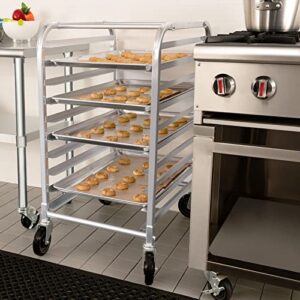 HARDURA Sheet Pan Rack,10 Tier Bun Pan Rack Commercial Bakery Rack with Wheels, Aluminum Racking NSF Listed Cooling Trolley for Kitchen, 20"x26"x38"H