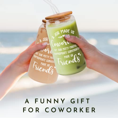 Gifts For Coworkers, Friends, Females, Bestie Gifts For Women - Thank You Coworker Gifts for Women - Friendship Gifts for Friends Female, Best Friend Birthday Gifts for Women - 16 Oz Can Glass