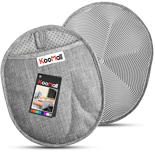 Easy Wear & Off, KooMall Silicone Pot Holders Set, Multi-Purpose Hot Pads for Kitchen, Trivets Potholders Oven Mitts for Baking Cooking Hot Dishes Pans, Anti-slip Lining & Both Sides Heat Safety, Gray